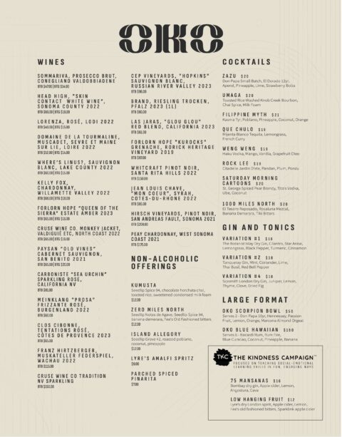 OKO Austin Menu